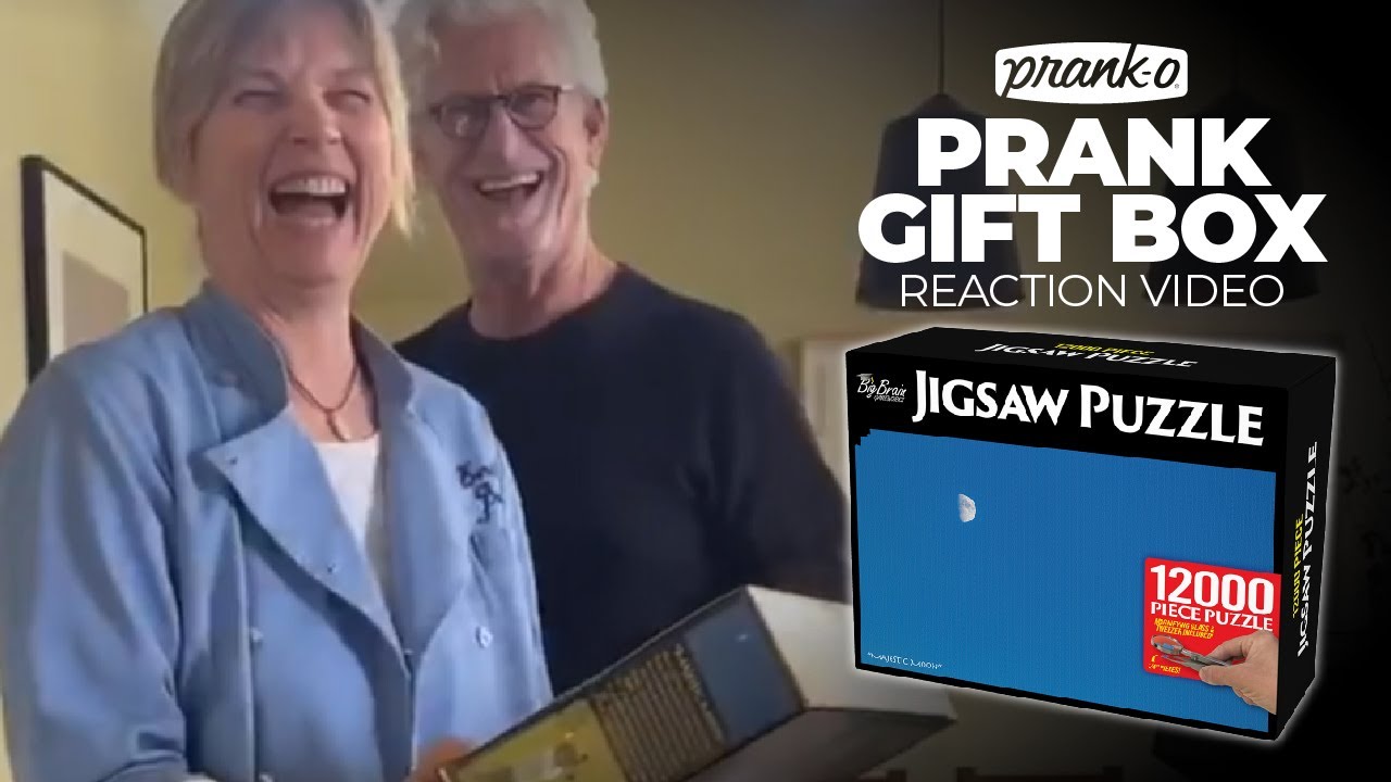 Puzzled Couple Opens Jigsaw Puzzle Prank Gift Box - YouTube