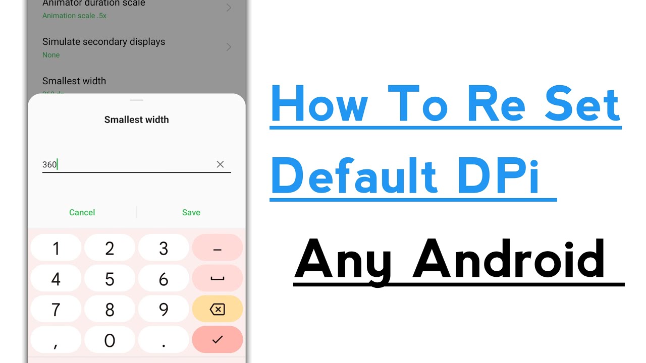 How To Re Set Default DPi in Any Android Phone - YouTube