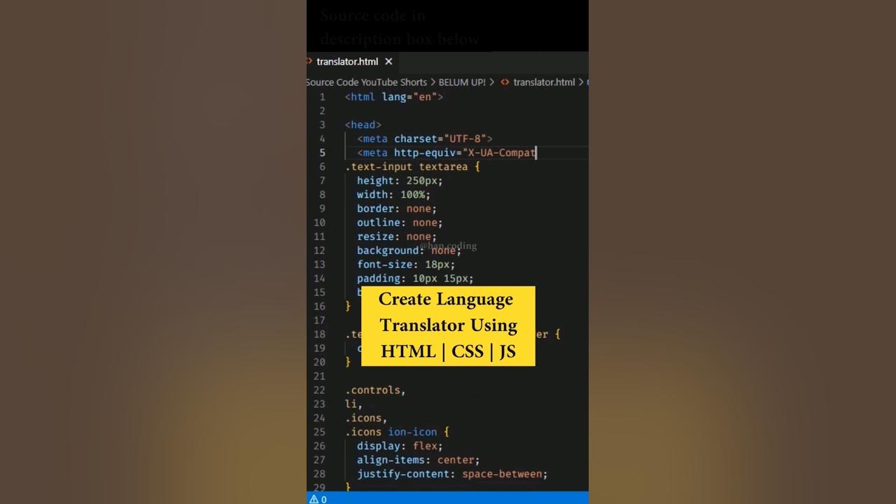 Create Language Translator For Website Using Html Css Js Source Code In Description Box