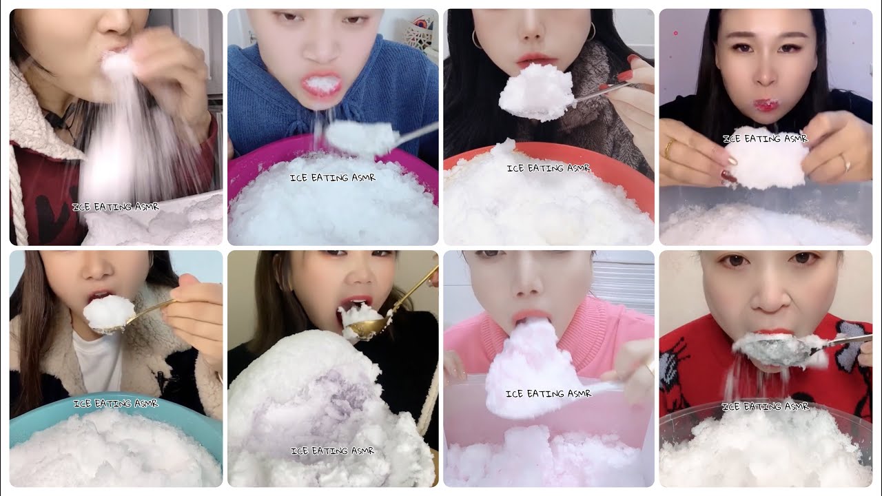 [ASMR] FREEZER FROST EATING & POWDERY ICE EATING & ICE MUKBANG & ICE ...