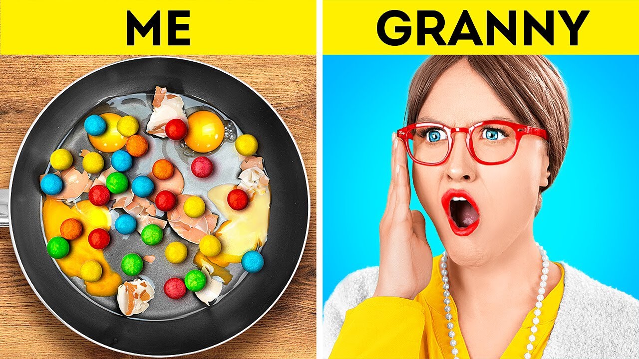 ME VS GRANDMA || A Hilarious Food Battle! Simple Secrets Kichen Hacks ...