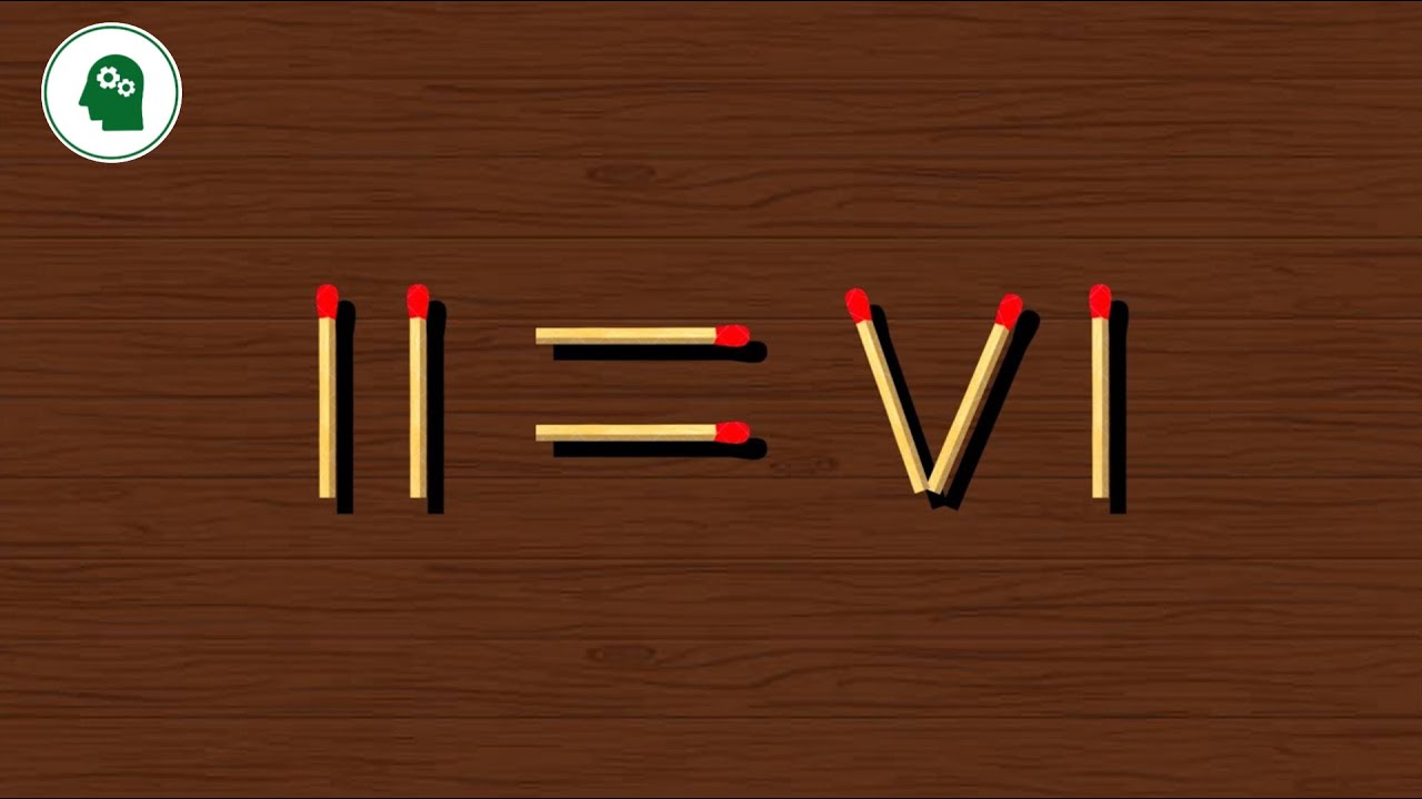 Rearrange only 1 matchstick to make both sides equal, matchstick puzzle ...