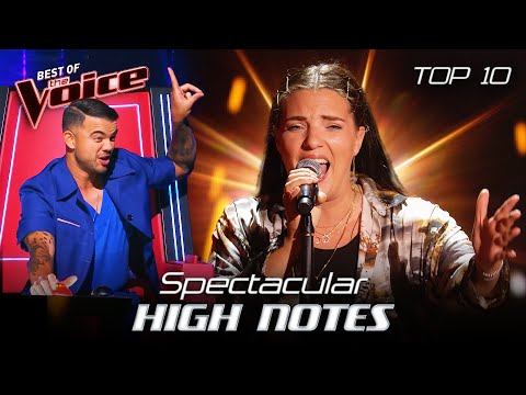 Unbelievable HIGH NOTES in the Blind Auditions of The Voice | Top 10