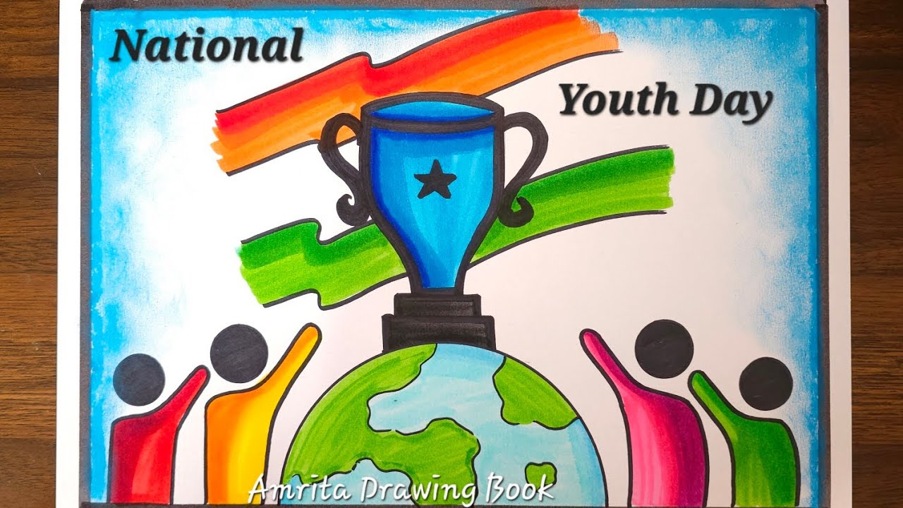 National Youth Day Poster Drawing | Youth Day Drawing |International ...