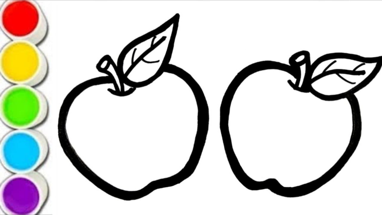 Apple Drawing, Painting & Coloring For Kids and Toddlers_ Child Art ...
