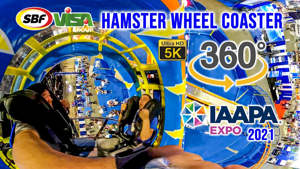IAAPA 2021 SBF Visa Hamster Wheel Roller Coaster On Ride VR 360 5K POV ...