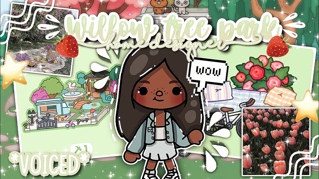 Willow tree park *Review🎀💫* 🌳🌸 *Home designer!!* ⭐🎀 *VOICED 🎙️💫 ...