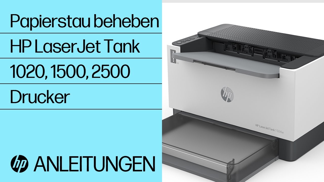 So beseitigen Sie einen Papierstau | HP LaserJet Tank 1020, 1500, 2500 ...