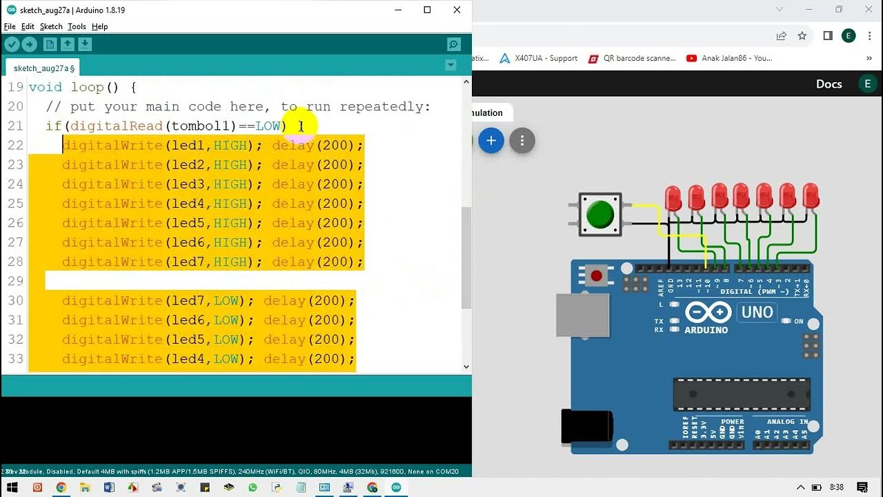 Ekskul Robotik MAN 3 Medan - Pertemuan 2 - Animasi LED Arduino Uno Bagian 1 - YouTube