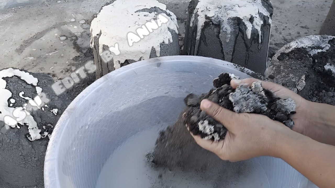 charcoal cement huge buckets crumbling | P2| ASMR Edits by Anna - YouTube