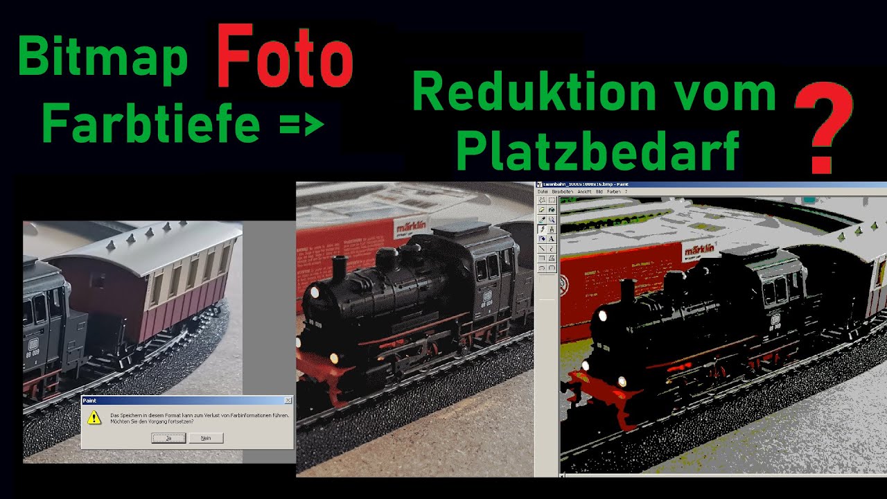 Bitmap Foto Farbtiefe reduzieren - YouTube