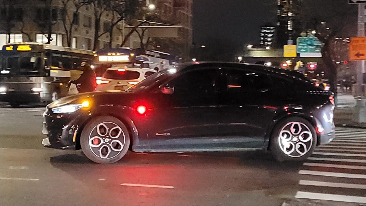 NYPD Highway Patrol Escorting With A Mustang Mach E On 1st Ave In ...