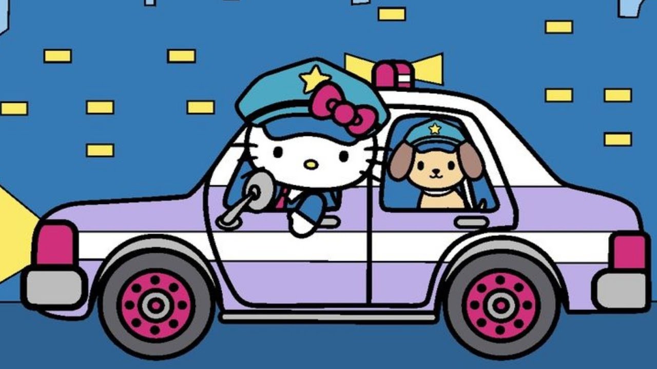 Hello kitty and friends in car | Hello kitty drawing - YouTube