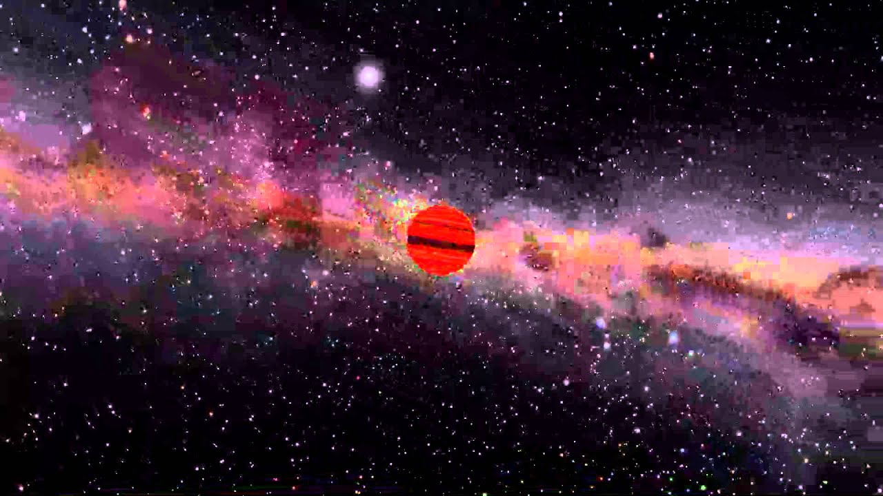 Simulated fly-by of the 51 Eridani star and planet system - YouTube