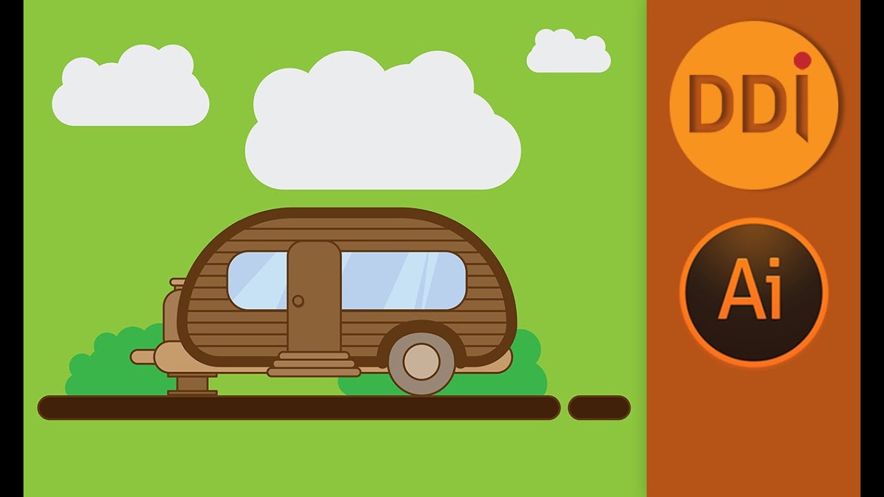 How to draw a mobile home. Easy and simple in a flat style. Vector ...