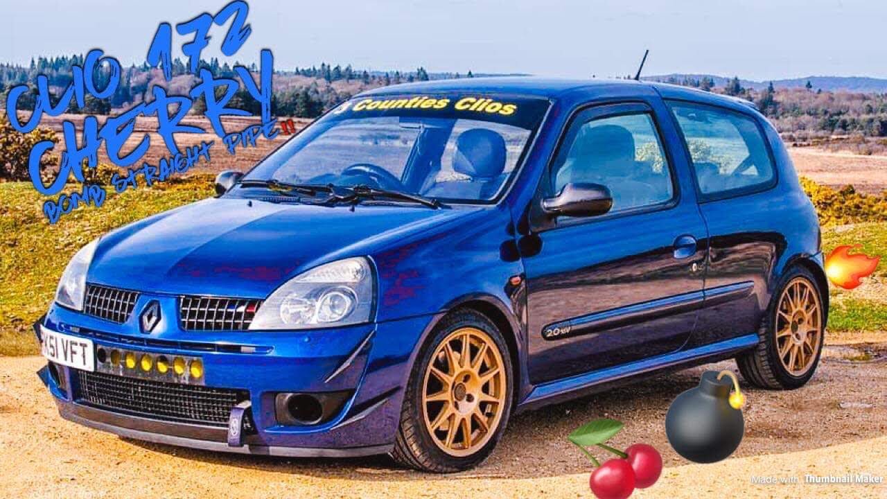 Monaco Blue Clio 172 Straight pipe and Cherry bomb exhaust - YouTube