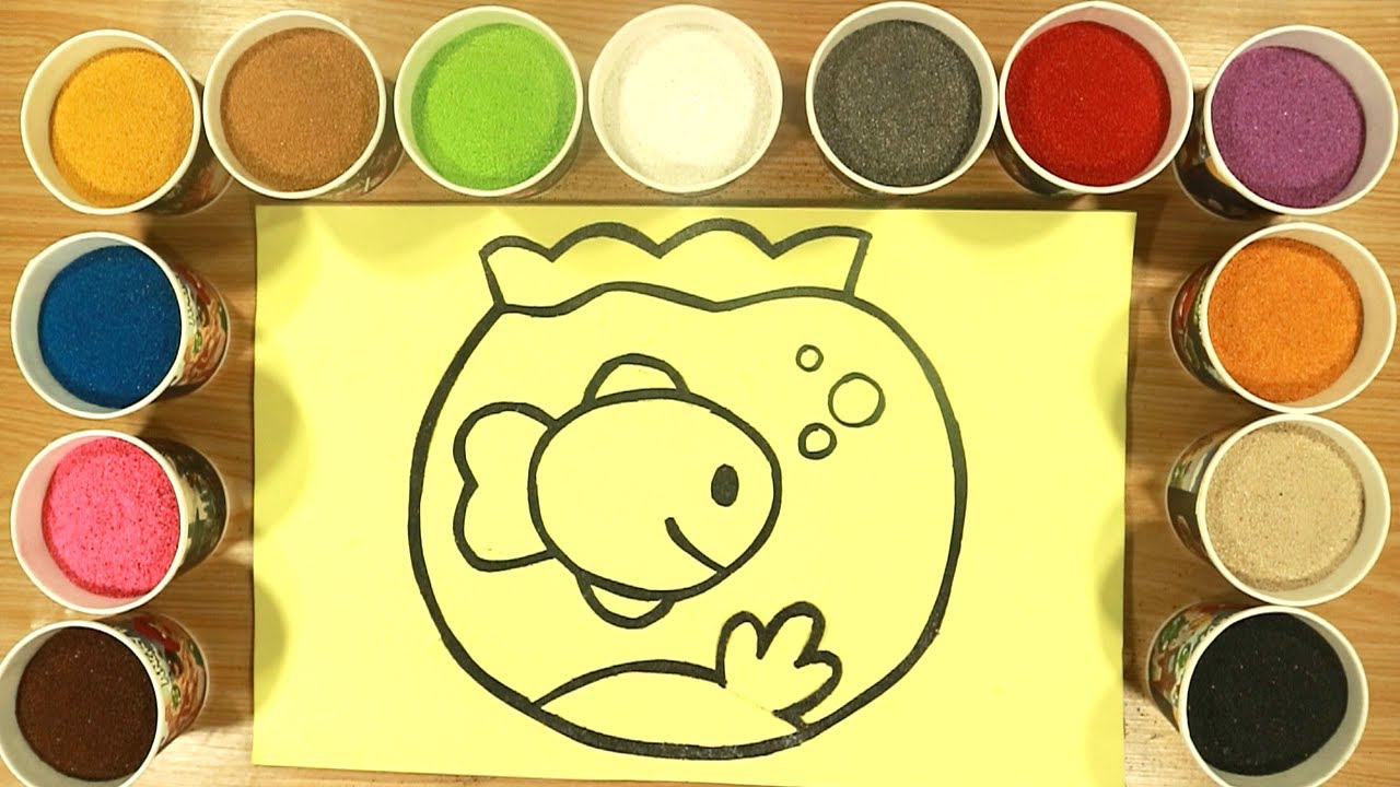 COLORING SAND PAINTING A FISH - YouTube