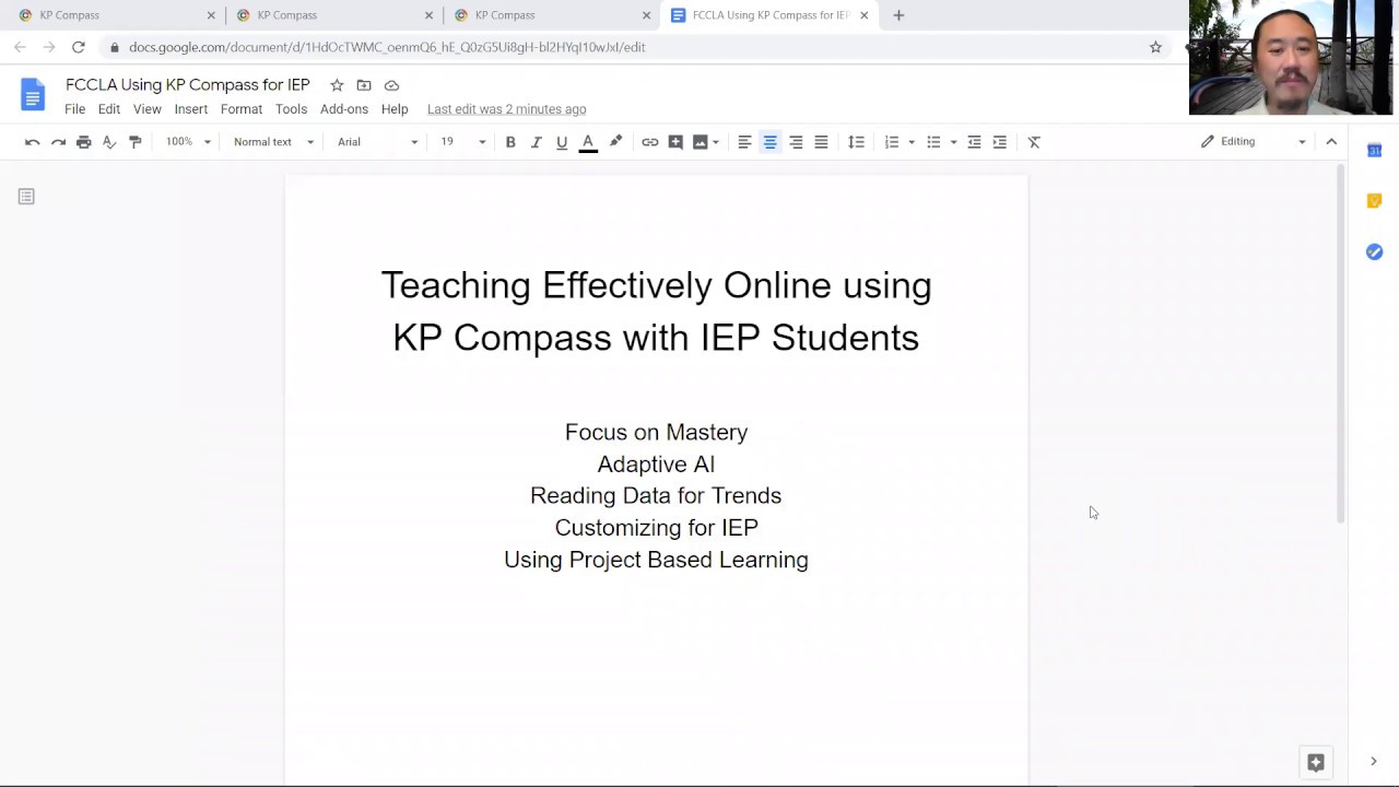 Teaching Effectively to IEP Students Online with KP Compass - YouTube