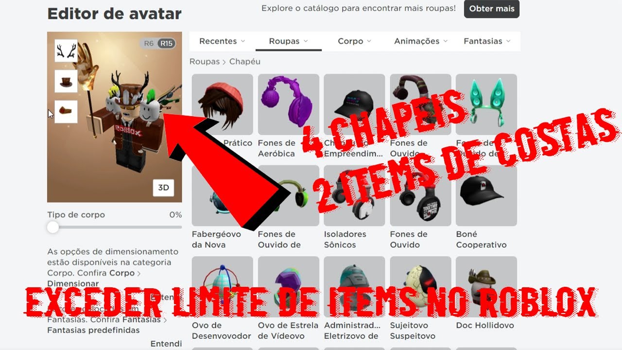 COMO EQUIPAR/USAR MAIS ITEMS NO ROBLOX ALÉM DO LIMITE! FÁCIL! - YouTube