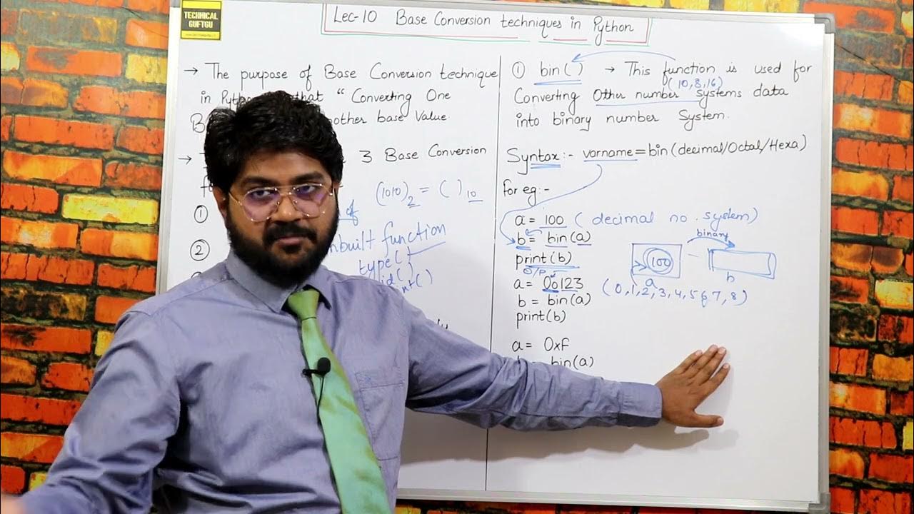 Base Conversion Techniques In Python Programming Hindiurdu Lec 10 Python For Beginners