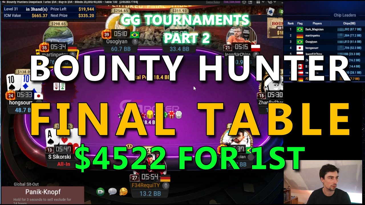 YET ANOTHER FINAL TABLE | $54 BOUNTY HUNTER on GG POKER | Part 2 - YouTube