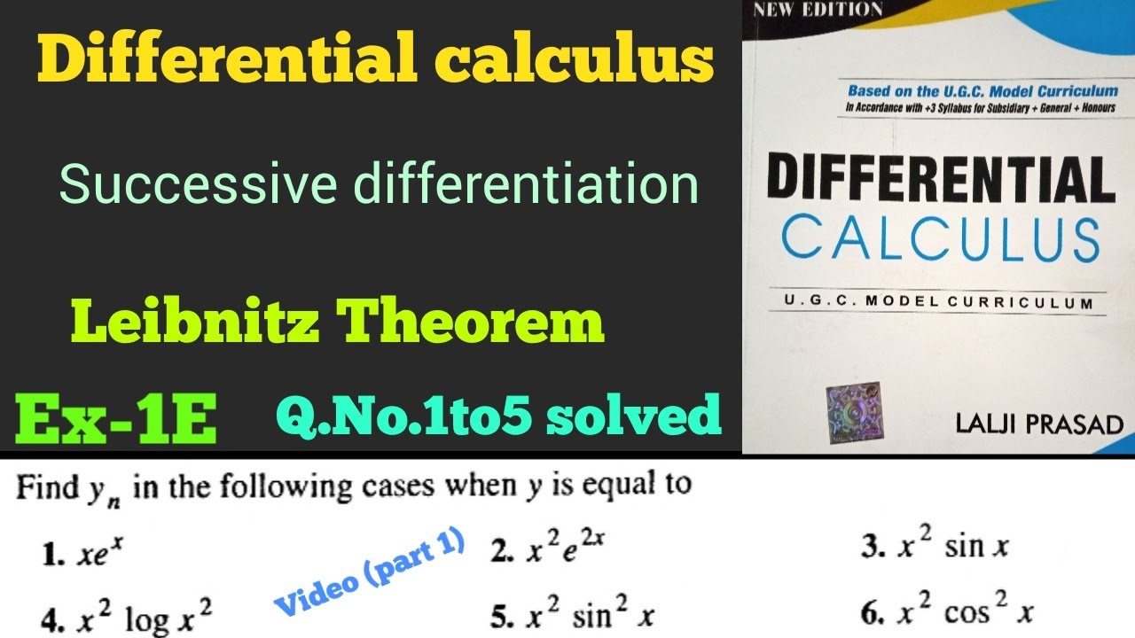 Differential calculus exercise 1E successive differentiation Q.No.1to5 ...