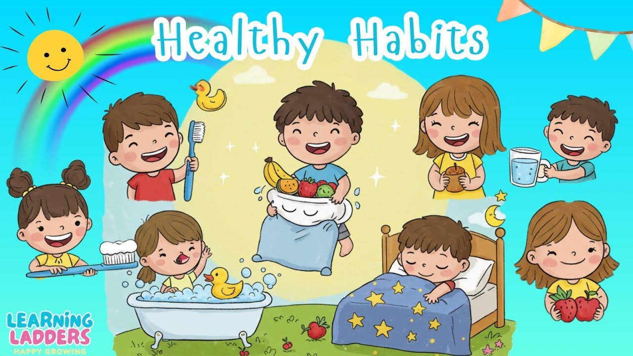 Healthy Habits Made Fun for Kids! 🥗🛌🧼 #LearningLadders - YouTube