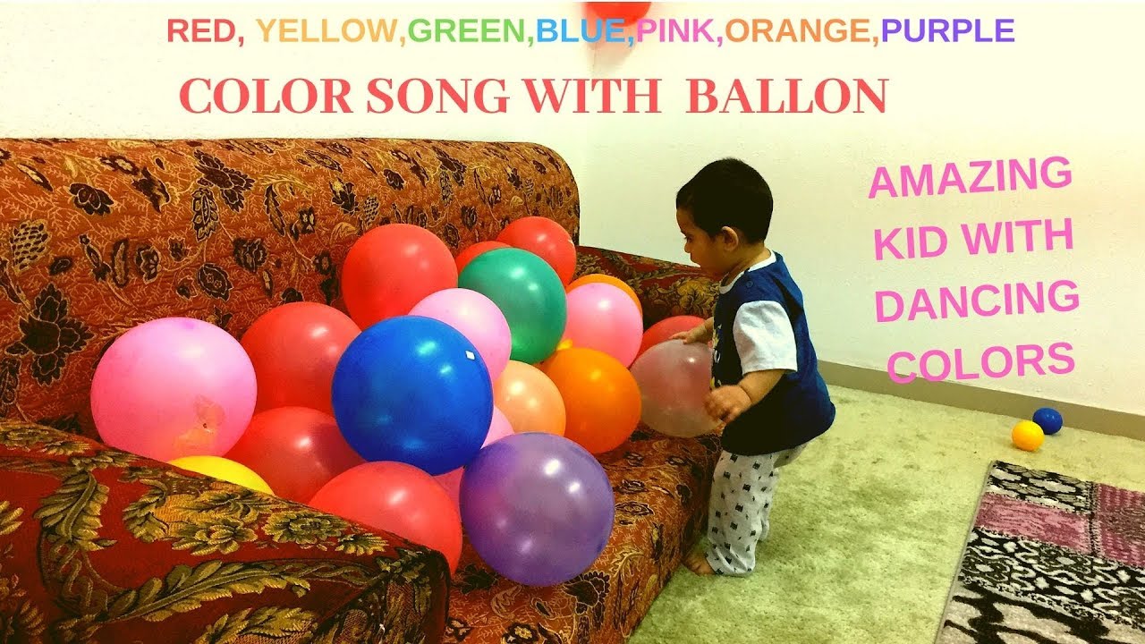 Color Song for kid/ color balloon with dancing baby - YouTube
