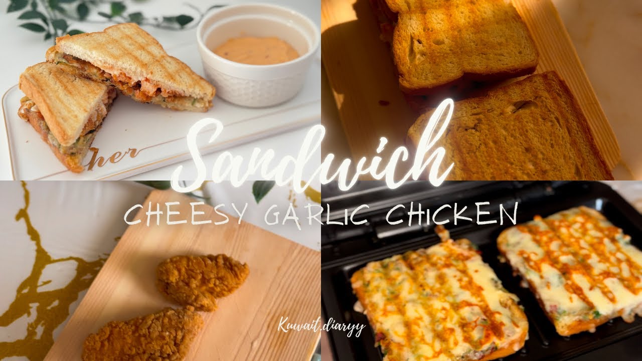 Easy cheesy garlic chicken sandwich 🥪| kuwaitlife| familyvlog ...