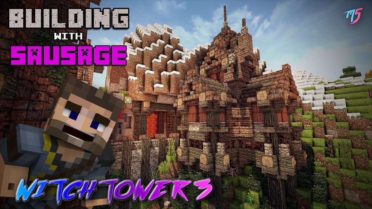 Minecraft - Building with Sausage - Medieval Witch Tower 3 - YouTube
