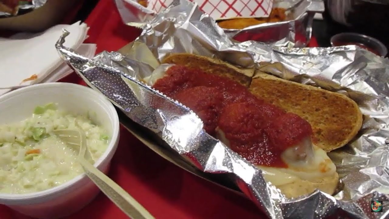 Uncle Charlie's Meatball Sub With Coleslaw ATTN: Greatest Cheese Pull ...
