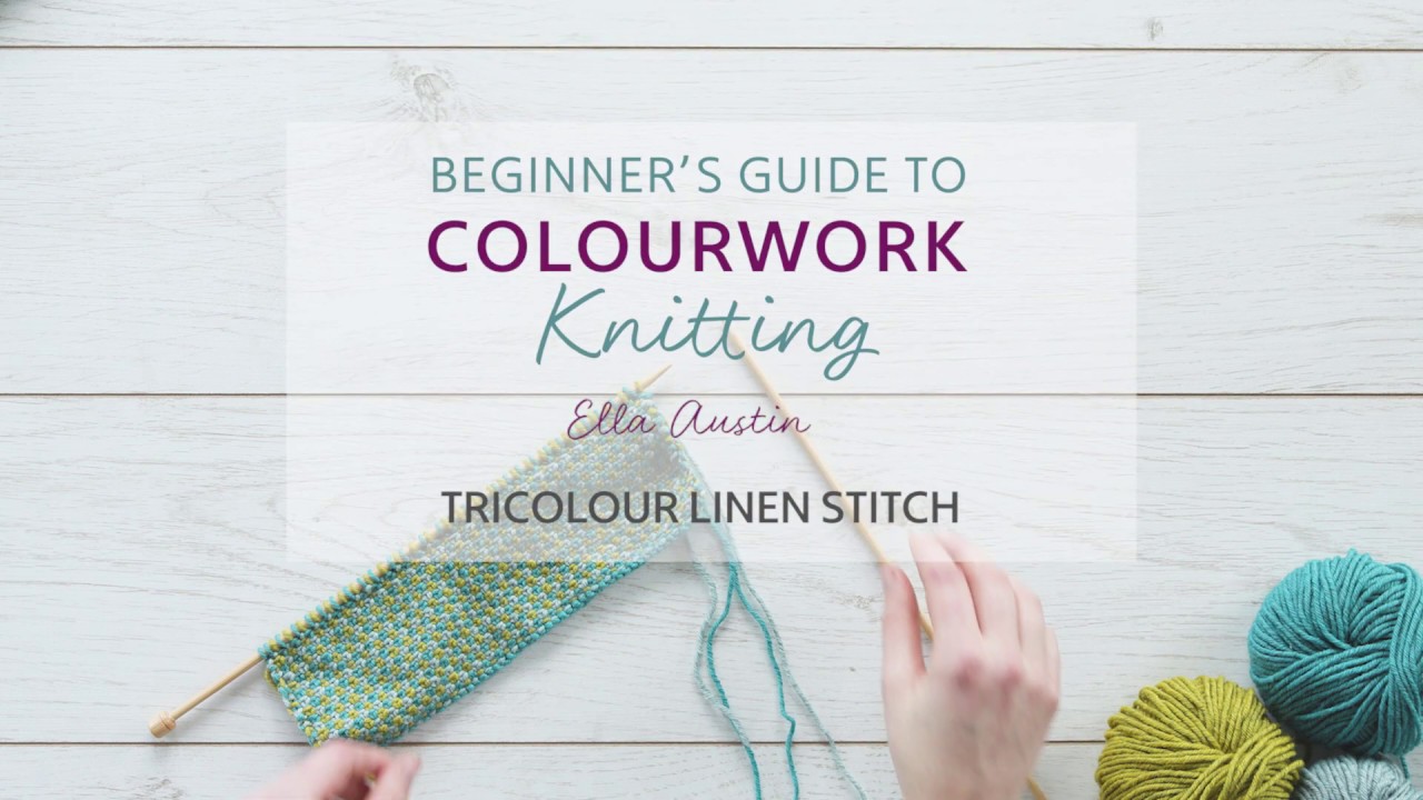Tricolour linen Knitting Stitch - YouTube