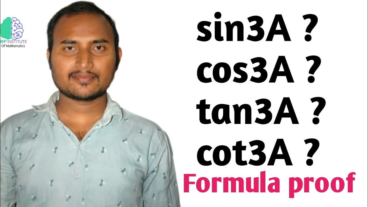 Sin3A,cos3A,tan3A and cot3A proof in hindi ? Rp sir - YouTube