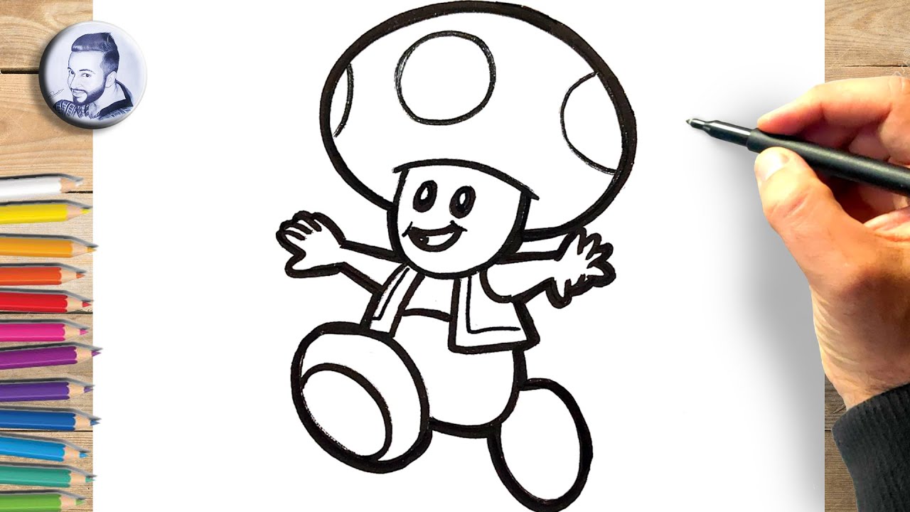 Tuto comment dessiner Toad dessin facile à faire - YouTube