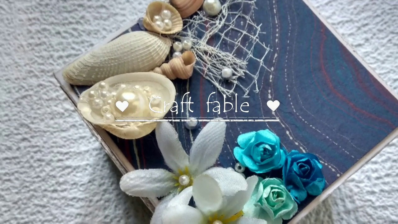 ocean theme explosion box (single layer)- mixed media gift box - YouTube