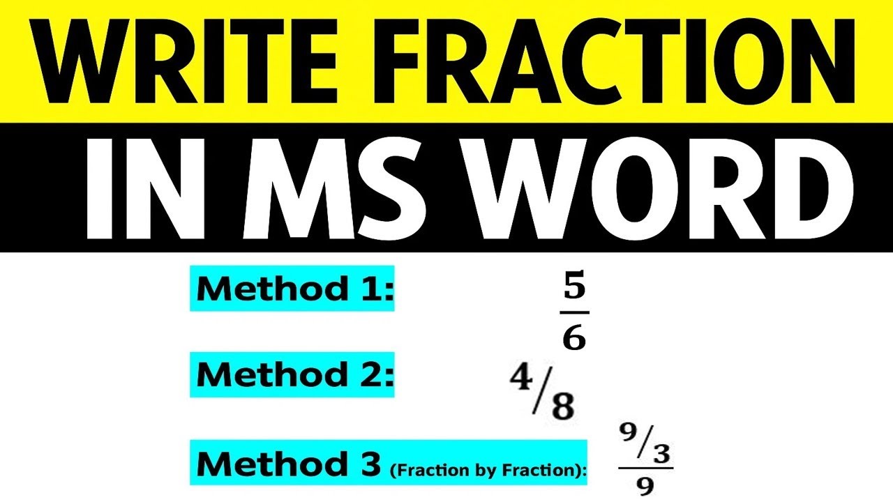 How to Type Fractions in Microsoft Word | Step-by-Step Tutorial - YouTube