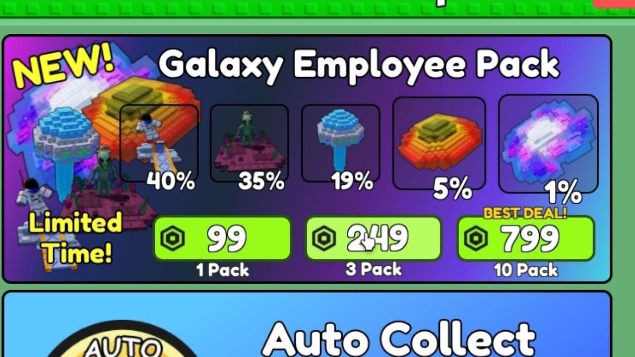 Buying the Galaxy employee pack in Grow a business (roblox) - YouTube