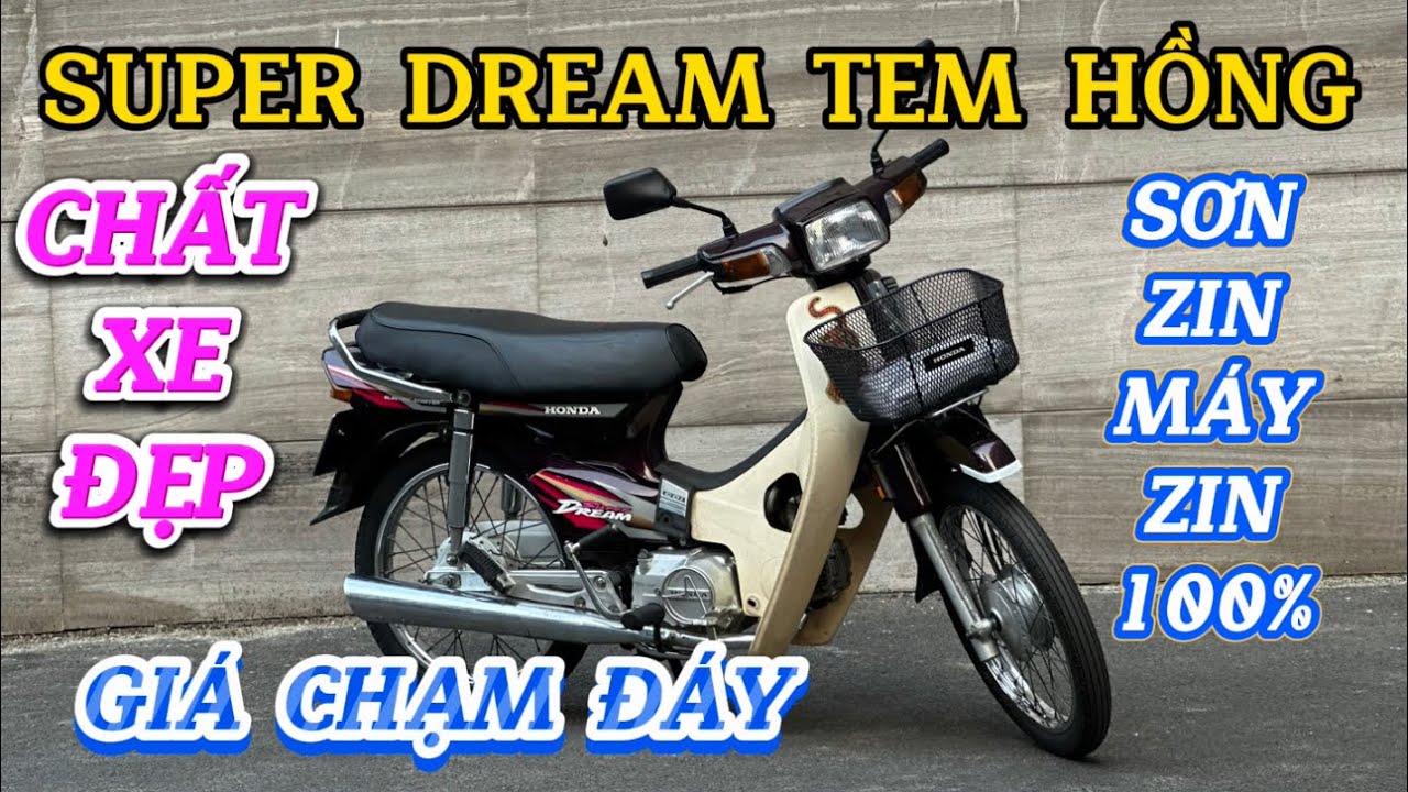 Honda Super Dream tem hồng đời 2000 . Sơn Zin tem zin Máy Zin 100% ...