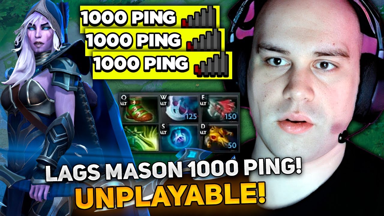 LAGS MASON 1000 PING! UNPLAYABLE! | MASAO plays DROW RANGER in HARD ...
