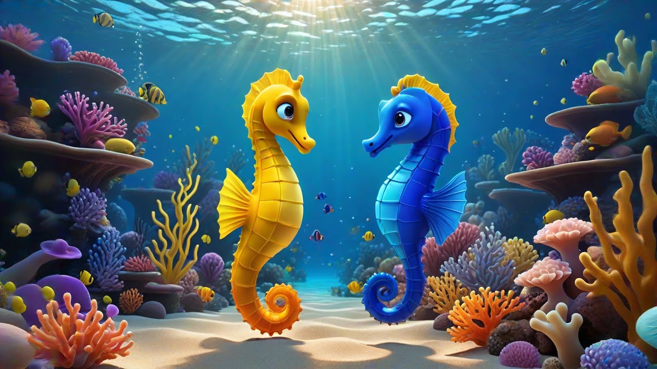 Six Little Seahorses Dance on Me | Counting and Ocean Animal Song for ...