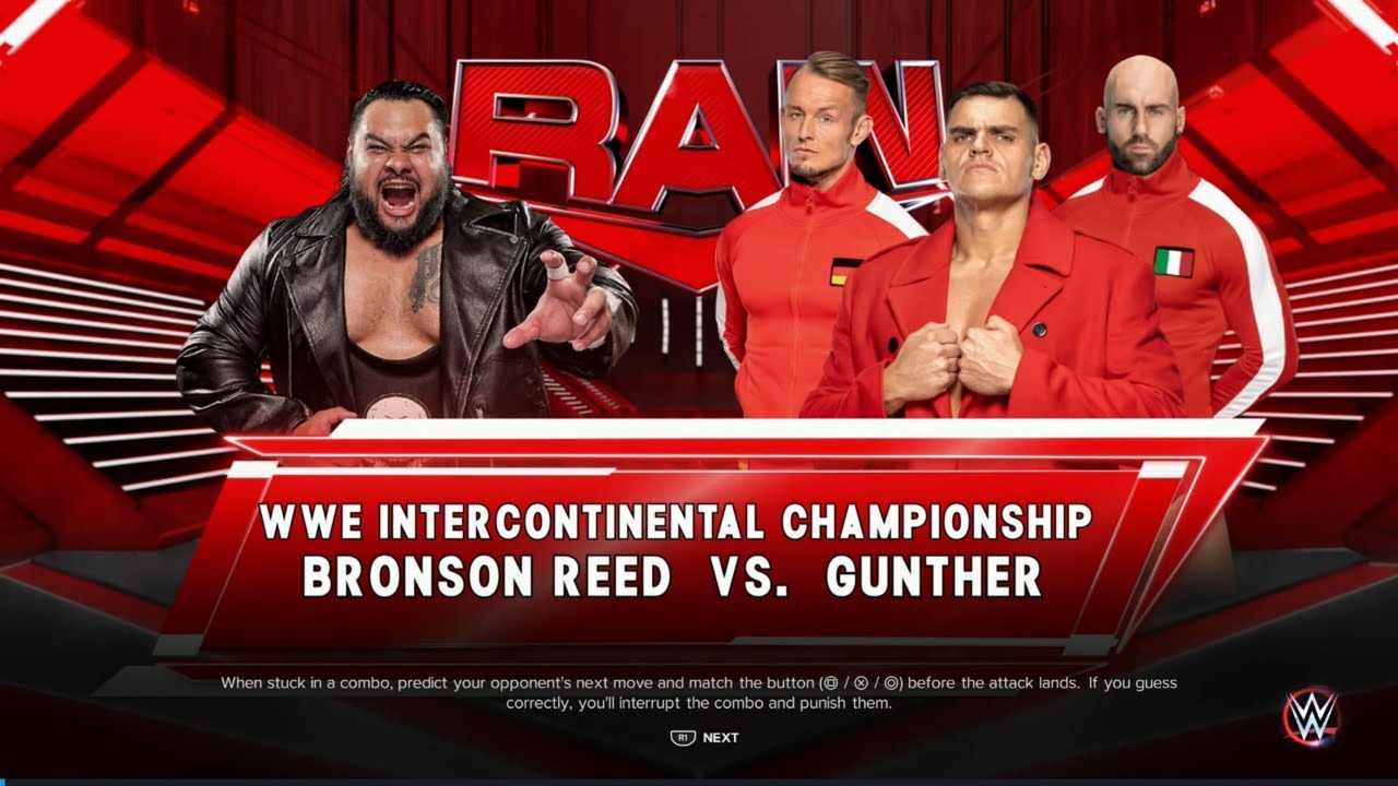 WWE Monday Night Raw Gunther vs Bronson Reed for the WWE ...