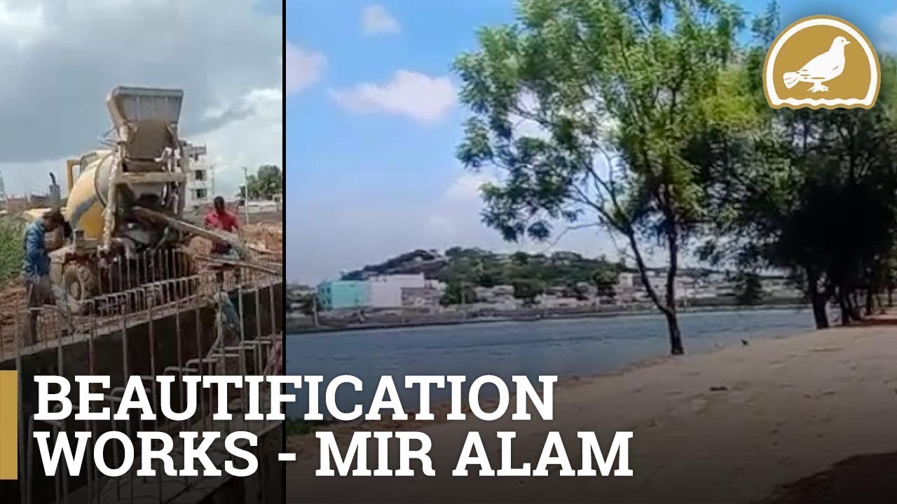 Mir Alam tank beautification works at brisk pace - YouTube