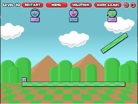 Purple Invaders Physics Game + Walkthrough (levels 1-10) - YouTube