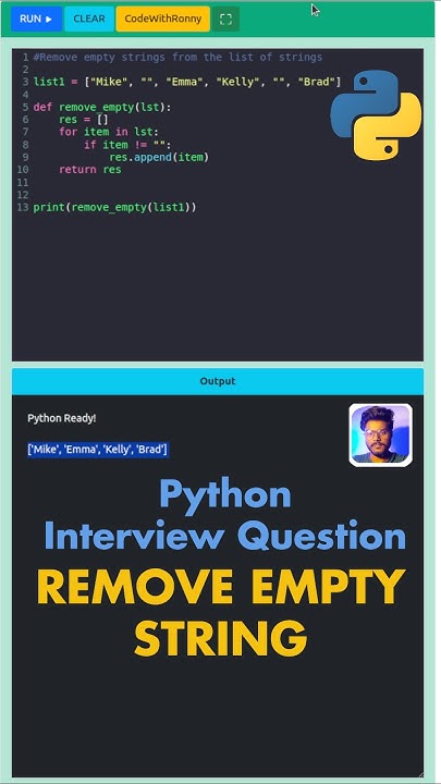 Python Remove Empty String Python Coding Programming Shortsfeed Youtube