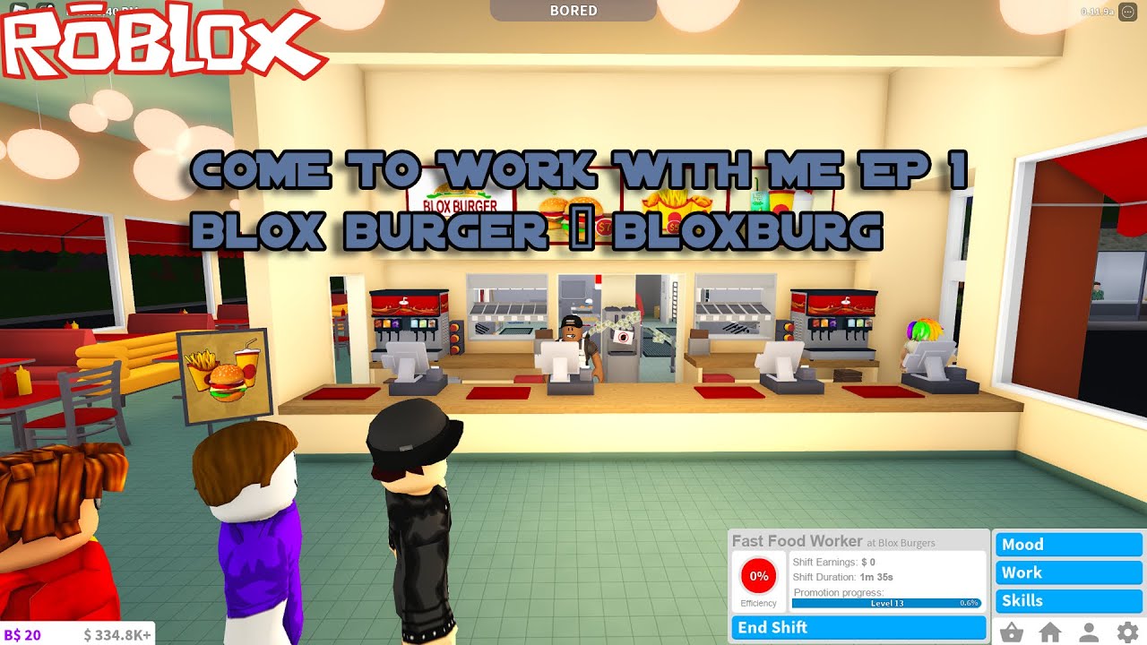 COME TO WORK WITH ME EP.1 | BLOXBURG BLOX BURGER - YouTube