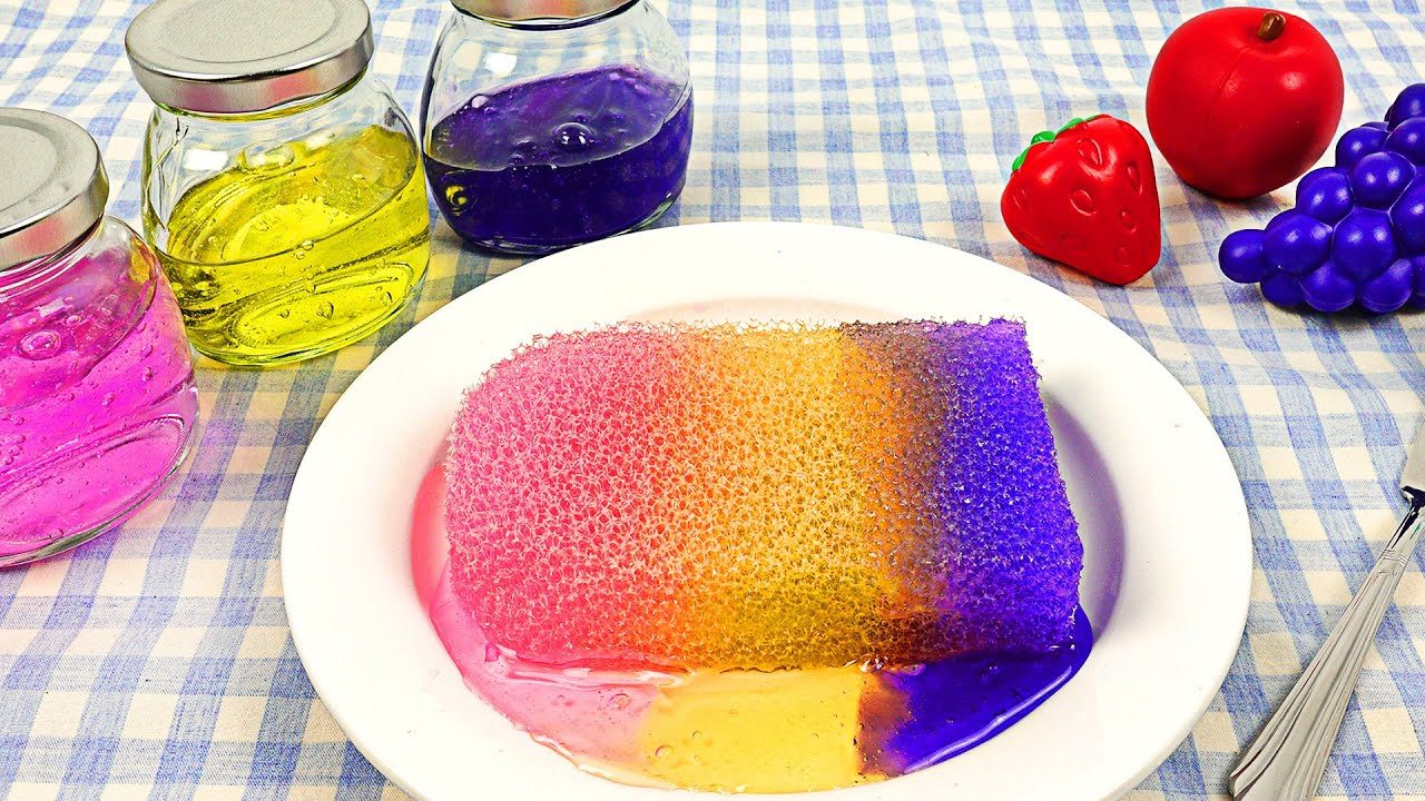 Making sponge slime | Bubble sound | Sponge Slime No talking ASMR ...