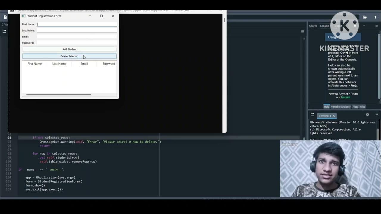 Data Manipulation Operations for Registration form in pyqt5(python) - YouTube