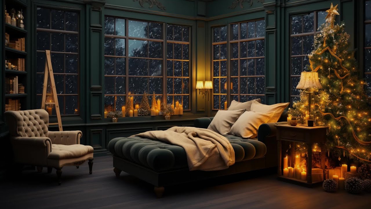 Winter Ambience | Snowfall Dreamscape - Cozy Christmas Fireplace with ...