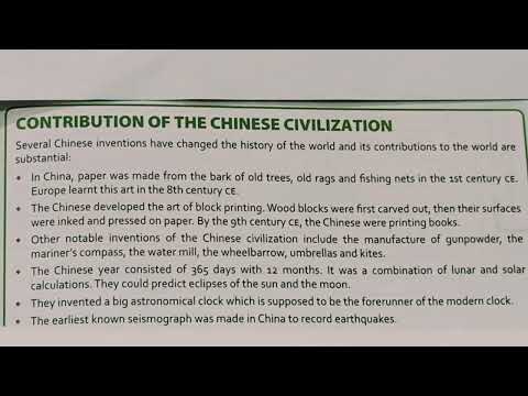 Contribution of the Chinese Civilization - YouTube