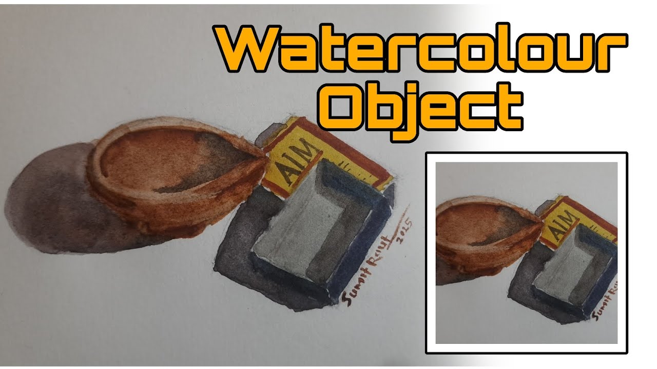 HOW TO DRAW WATERCOLOUR OBJECT DRAWING | Object Drawing | Easy Object ...